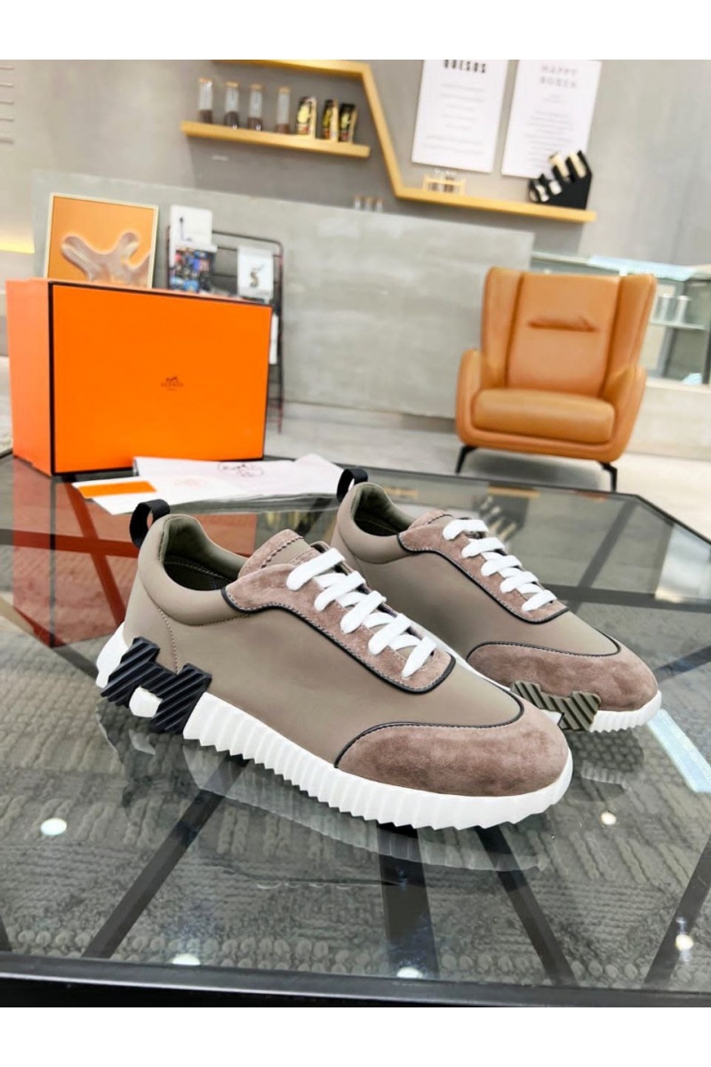 Hermes Мужские замшевые кроссовки Bouncing - Beige