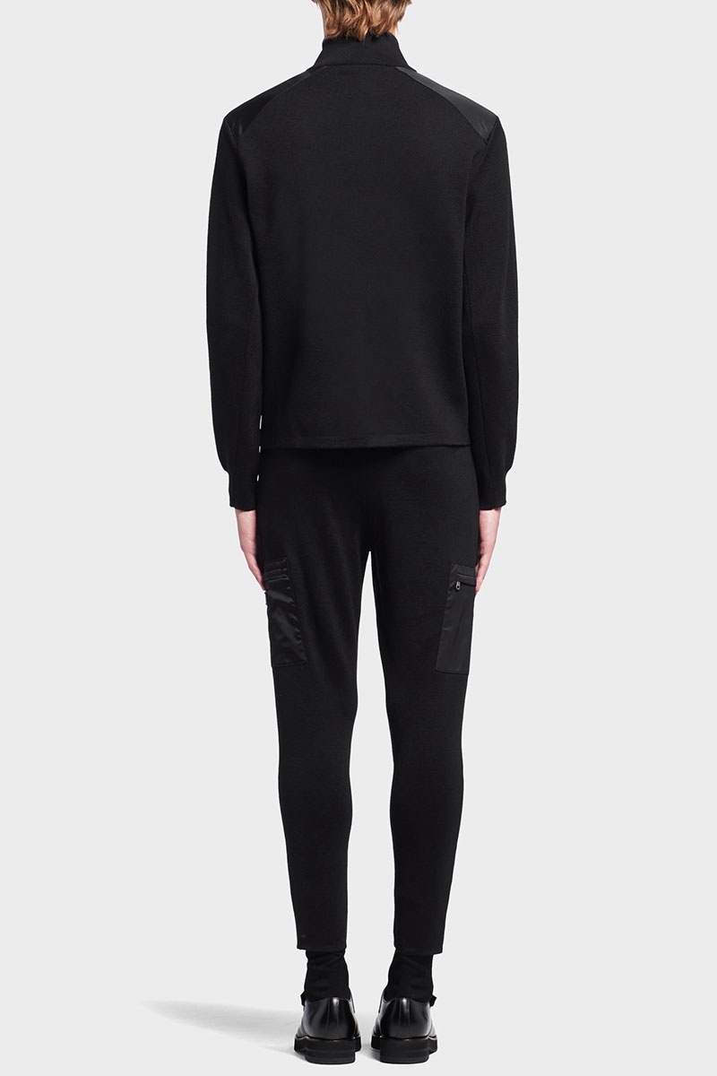 Prada Чёрная кофта на молнии Re Nylon Gabardine