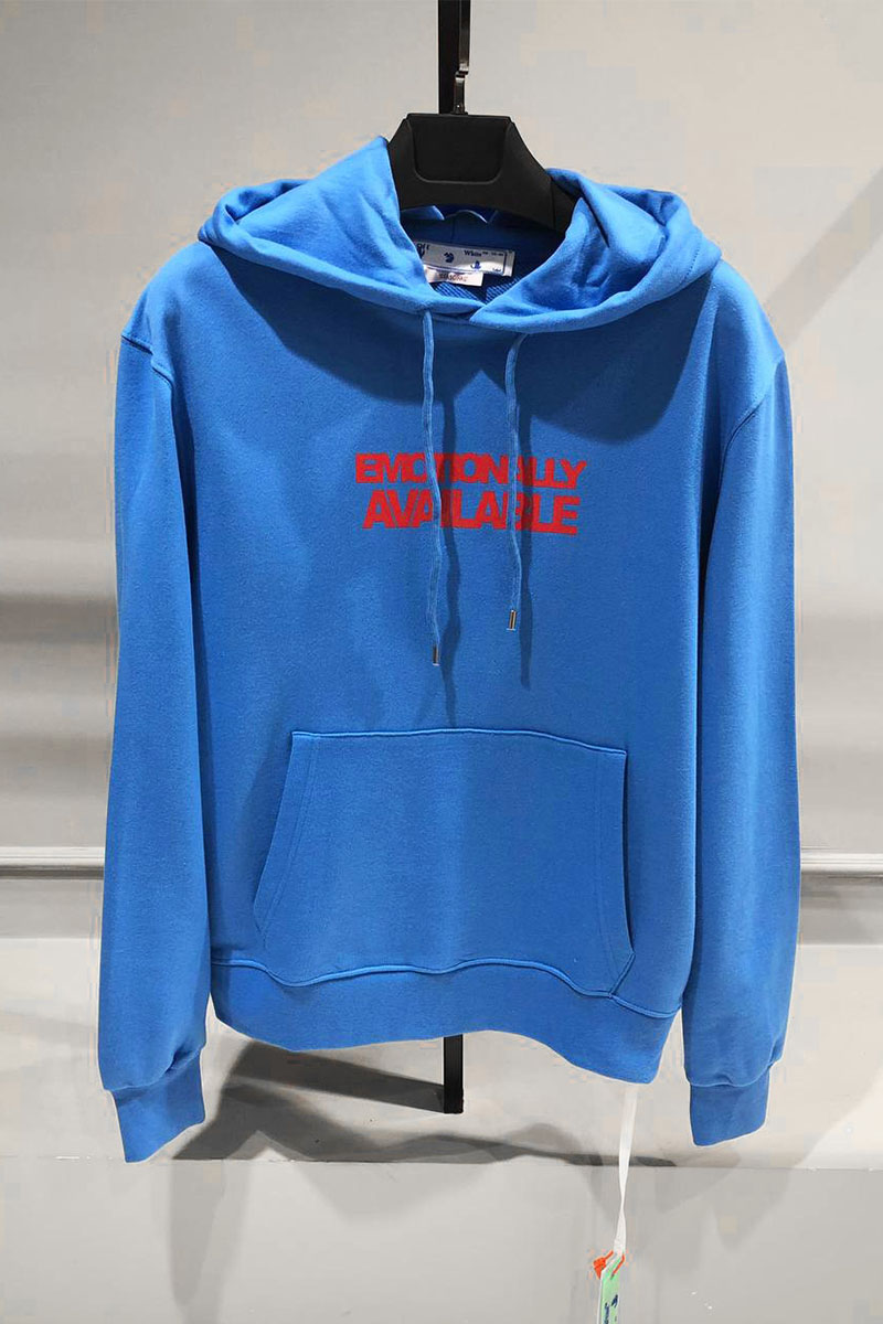 Off-White Синее худи Emotion Arrow-print